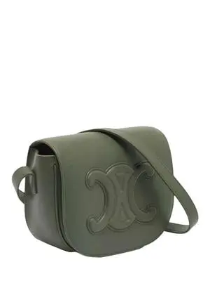 Celine 2022 Triomphe Folco Crossbody Bag - Green