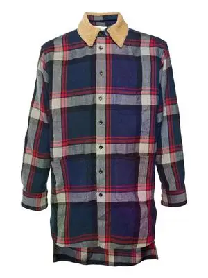 GUCCI Plaid Shearling-collar Shirt