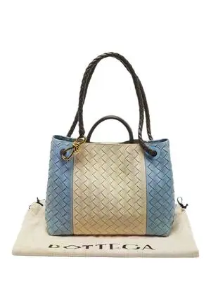 Bottega Veneta Andiamo Intrecciato Tote Bag Neutrals