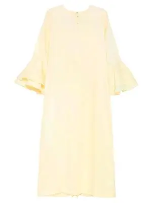 BAMBAH Linen Ruffled Dress - Yellow