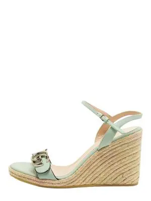 Gucci Gg Marmont Espadrille Wedge Sandals - Blue