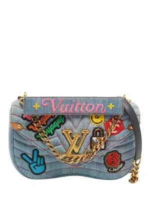 LOUIS VUITTON 2018 Mm New Wave Patches Shoulder Bag Blue