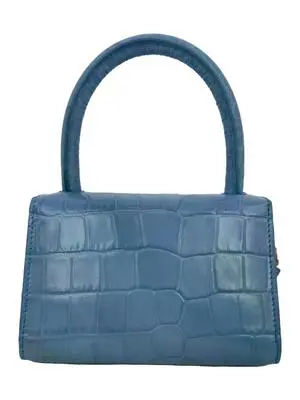 By Far BY FAR Crocodile-Embossed Top Handle Bag Blue