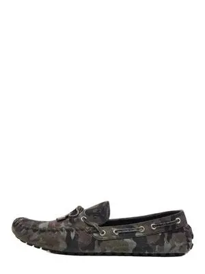 LOUIS VUITTON Hockenheim Camouflage Print Lace-up Loafers - Grey