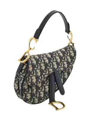 Dior 2018 Mini Saddle Oblique Shoulder Bag Blue