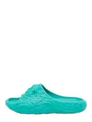 Versace Medusa Embossed Rubber Slides - Blue