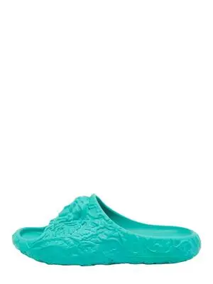 Versace Medusa Embossed Rubber Slides - Blue