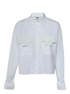 FENDI Fendi Cropped Shirt With Drawstring Cuffs