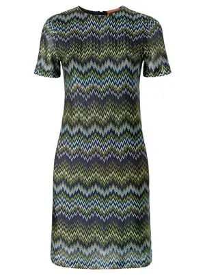 Missoni Short-sleeve Viscose Mini Dress Blue