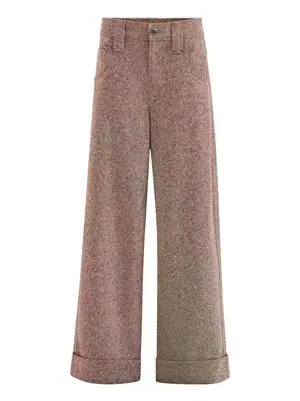 Brunello Cucinelli Brunello Cucinelli Virgin Wool Donegal Baggy Five-Pocket Trousers Red
