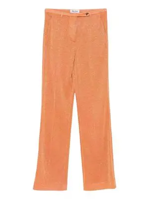Miu Miu Lurex Pressed-crease Trousers Orange