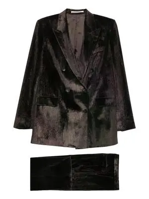 Tagliatore Double-breasted Suit With Peak Lapels - Brown