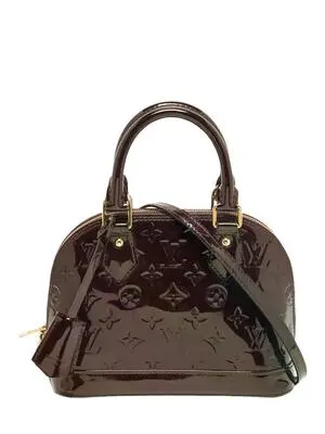LOUIS VUITTON Alma Bb Monogram Vernis Handbag - Red