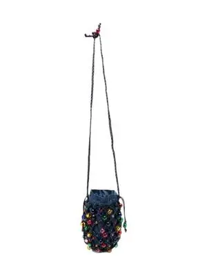 MARINA RINALDI Bead-embellished Drawstring Shoulder Bag