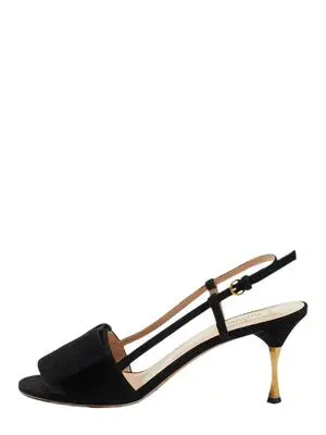 VALENTINO Valentino Garavani Black Suede Open Toe Ankle Strap Sandals