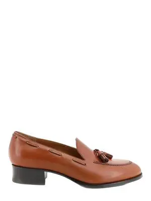 Loro Piana Serge Tassel Loafers In Calfskin - Brown