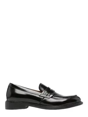 NEROGIARDINI Diana Polished Leather Loafers - Black