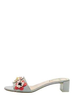 FENDI Fendi Flower Embellished Slip-On Block Heel Sandals