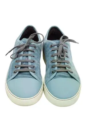 LANVIN Lace-up Suede Sneakers - Blue