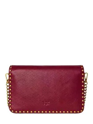Pinko Studded Leather Crossbody Bag - Red