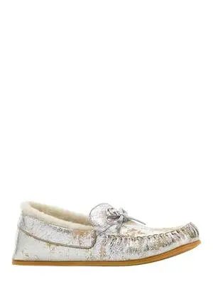 Gucci Bonnie Metallic Loafers - Silver