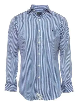 Polo Ralph Lauren Custom Fit Striped Cotton Shirt - Blue