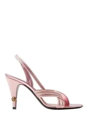 VERSACE Versace Embellished Nappa & Satin Slingbacks 90 Mm