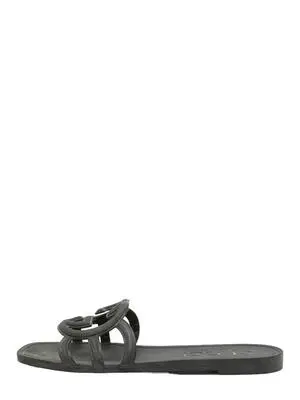 Gucci Interlocking G Flat Slides - Black