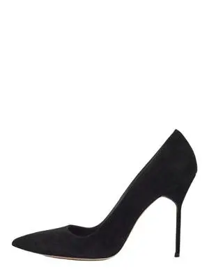 MANOLO BLAHNIK Manolo Blahnik Black Suede Pointed Toe Stiletto Heel Pumps