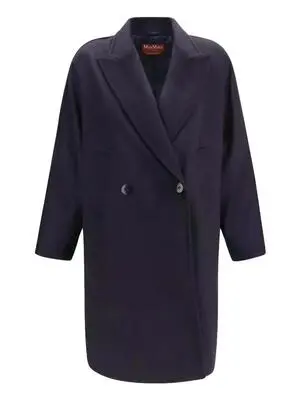 Max Mara Double-breasted Notched Lapel Coat - Purple