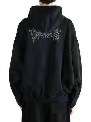 Vetements Graphic-print Drawstring Hoodie - Black
