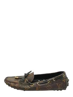 LOUIS VUITTON Gloria Monogram Flat Loafers - Brown