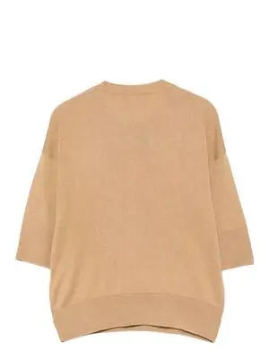 Alpha Studio ALPHA STUDIO Crew Neck Fine Knit Top Neutrals