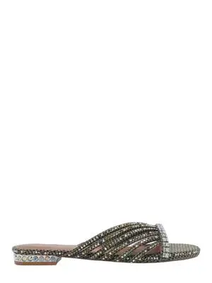 Kurt Geiger Embellished Crystal Strap Flat Mules - Neutrals