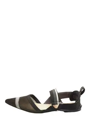 Fendi Slingback Ballet Flats With Ff Logo - Black