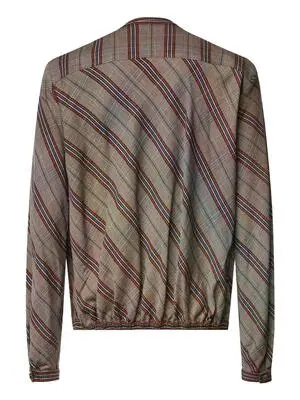VIVIENNE WESTWOOD Striped Zip-up Shirt - Brown