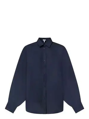 Loewe Cotton Shirt With Batwing Sleeves - Blue