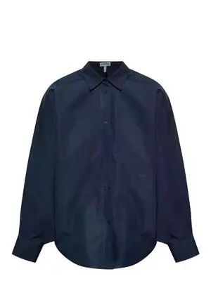 Loewe Cotton Shirt With Batwing Sleeves - Blue