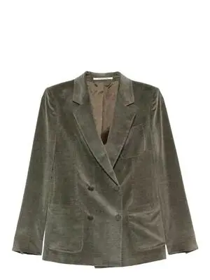 Tagliatore Double-breasted Corduroy Blazer Green