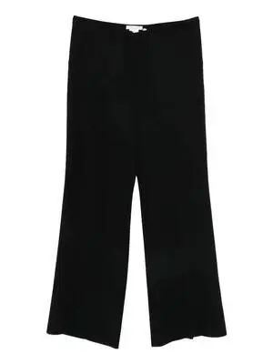 Marina Rinaldi Crepe Pressed-crease Flared Trousers - Black