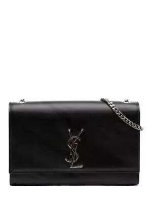 Saint Laurent 2013 Medium Grain De Poudre Monogram Kate Crossbody Bag - Black