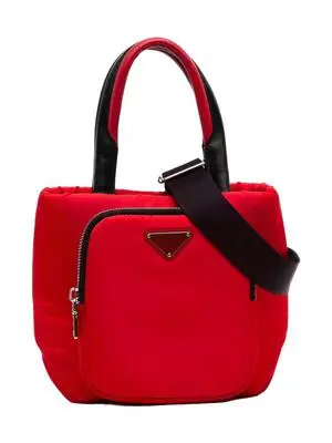 Prada Tessuto Pocket Cargo Tote Satchel - Red
