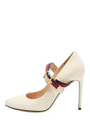 Gucci Sylvie Heeled Pumps - White