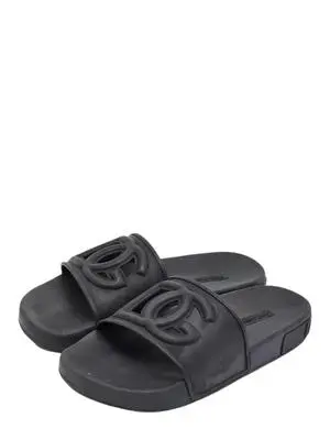 Dolce & Gabbana D&G Vintage DG Cutout Slides Black