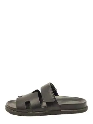 Hermès Chypre Touch-strap Flat Sandals - Black