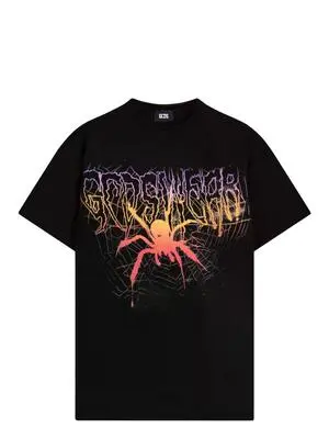 Gcds Graphic-print Cropped T-shirt - Black