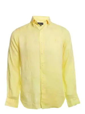 Ralph Lauren Button-down Linen Shirt - Yellow
