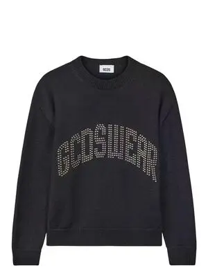 Gcds Stud-embellished Logo Sweater - Black