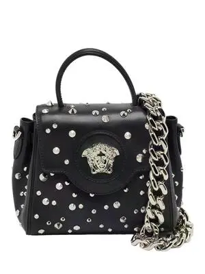 Versace La Medusa Studded Tote Bag - Black