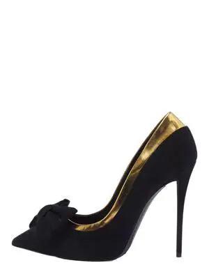 GIUSEPPE ZANOTTI Giuseppe Zanotti Vintage Black Suede Bow Stiletto Pumps